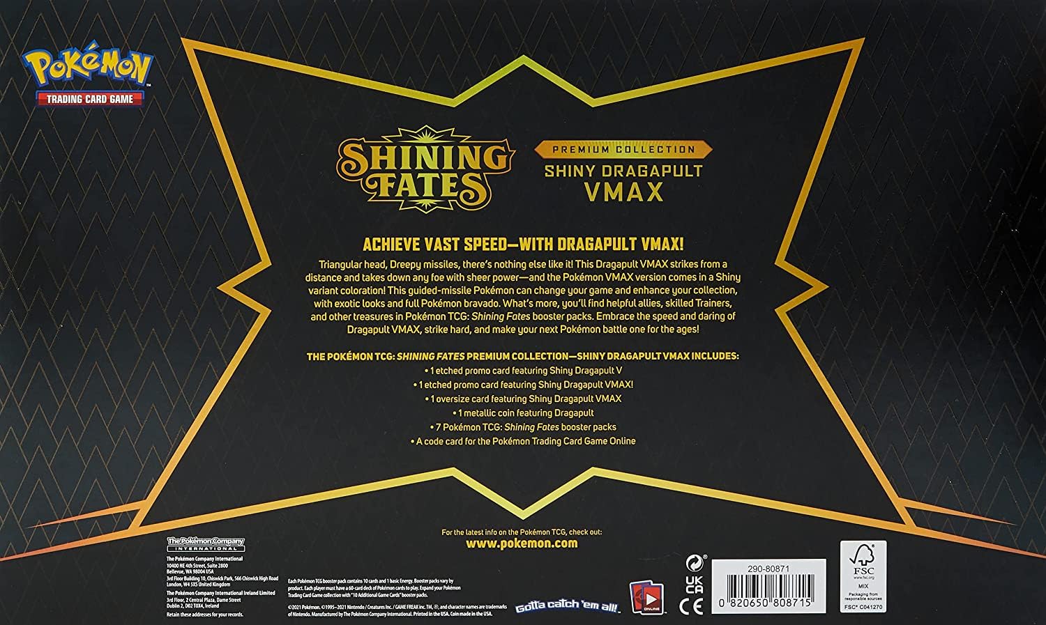 Pokemon TCG: Shining Fates Premium Collection (Shiny Crobat or Shiny Dragapult)