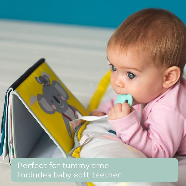 Taf Toys Koala Infant Tummy-time High Contrast Soft Crinkle Activity Book with Huge Baby Safe Mirror, 3D Activities, Textures and a Soft Baby Teether