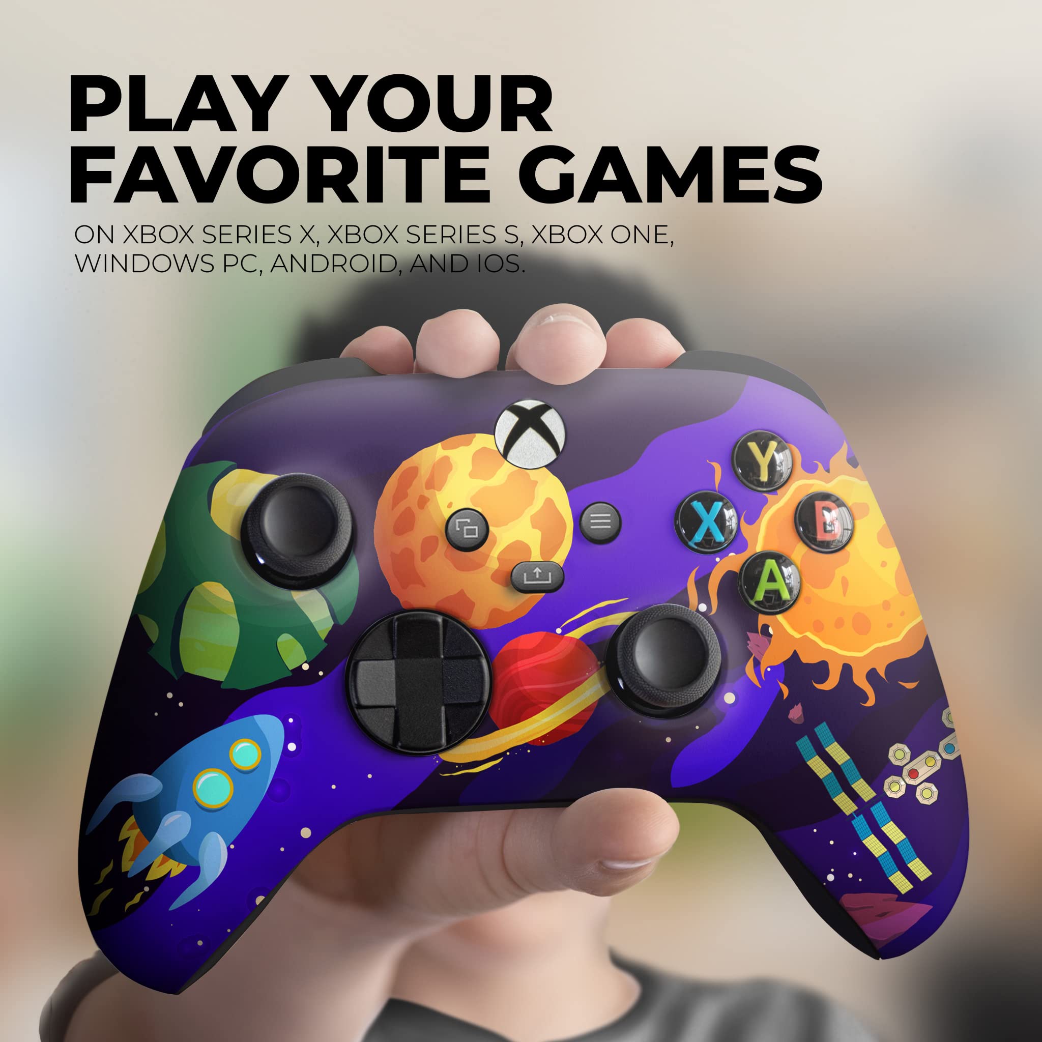 DreamController Abstract Custom X-box Controller Wireless compatible with X-box One/X-box Series X/S Proudly Customized in USA with Permanent HYDRO-DIP Printing (NOT JUST A SKIN)