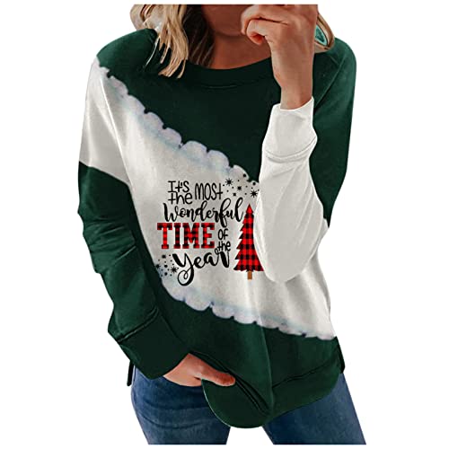 Blouses For Women Dressy Casual Trendy Hoodies Pullover Long Sleeve Festival Shirts Drop Shoulder Pullover Baseball T-Shirt Green