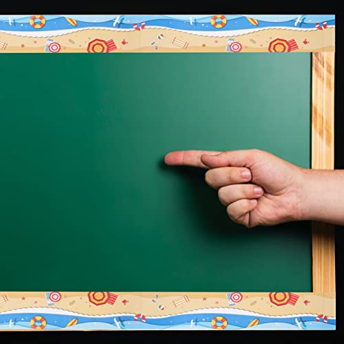 Ciieeo 65Ft Summer Bulletin Board Decorations Summer Beach Classroom Bulletin Board Border Stickers Bulletin Border Rolled Border Trim for Classroom Decor