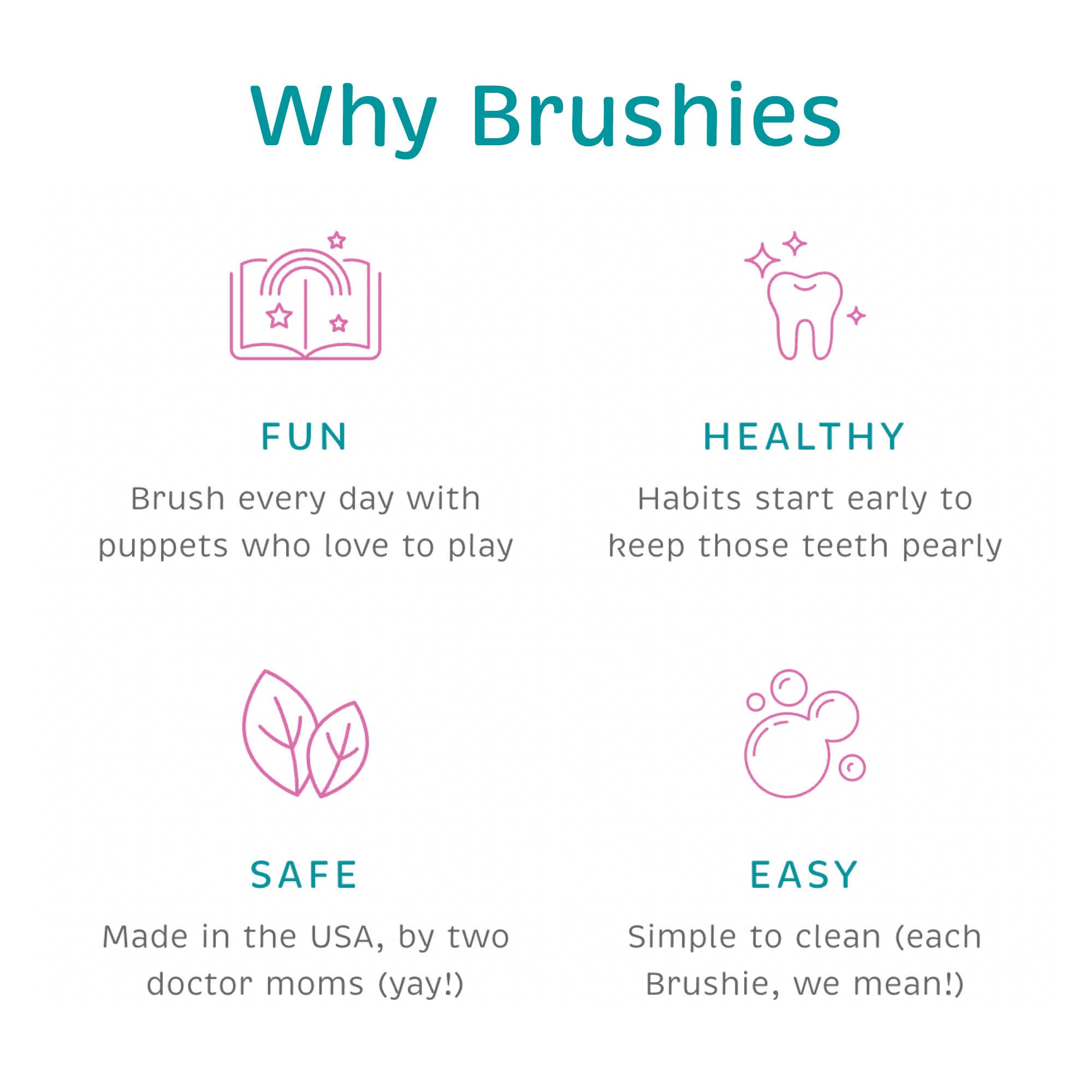 The Brushies Baby & Toddler Toothbrush & Storybook, Gift Set of 4 Brushes