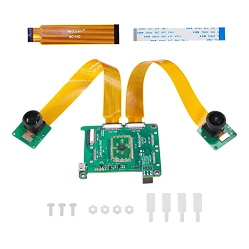 CBHIOARPD Arducam 8MP Synchronized Stereo Camera Bundle Kit for Raspberry Pi with Fisheye Lens