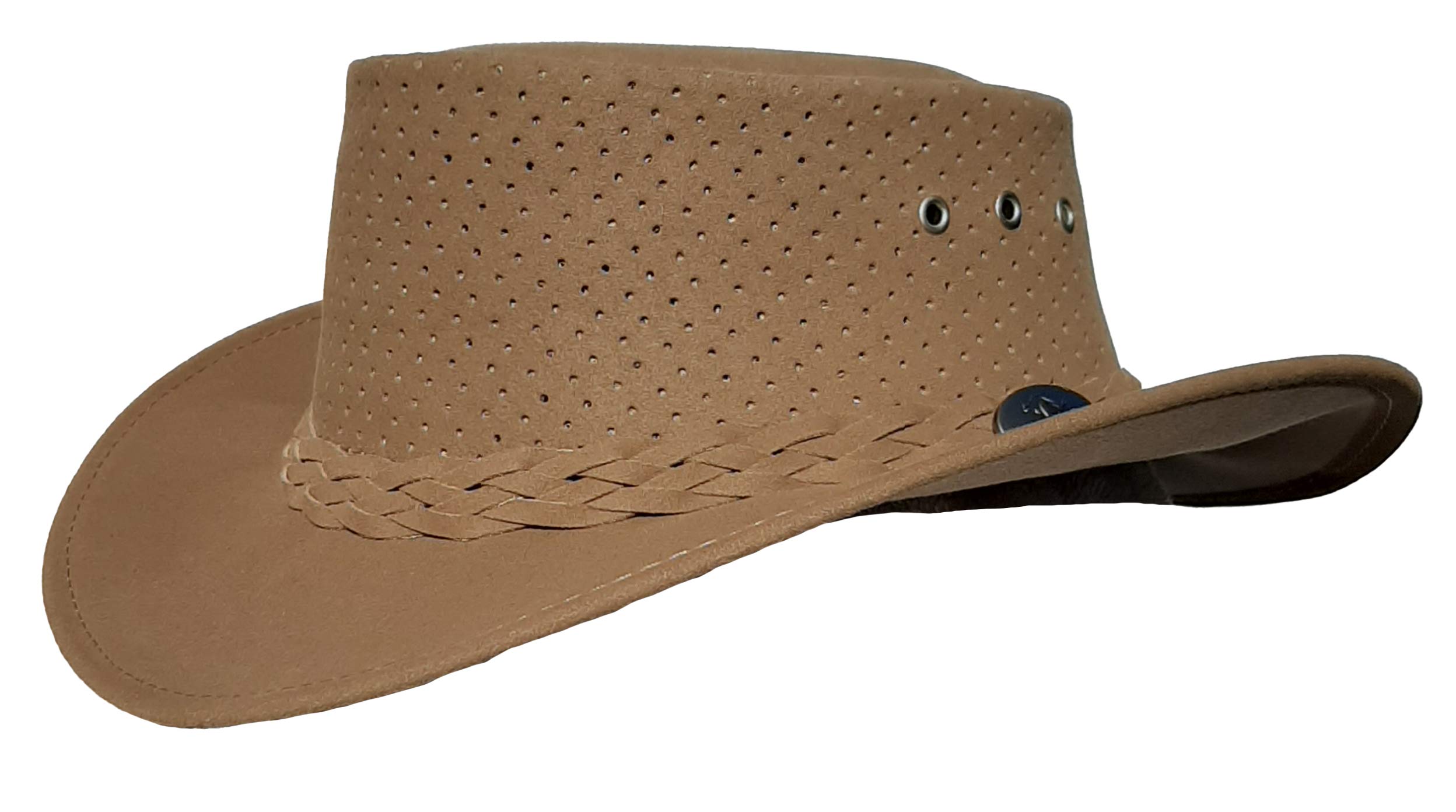 Aussie Chiller Outback Bushie – Perforated Hat for All Seasons/Made in Australia (Camel, Large)