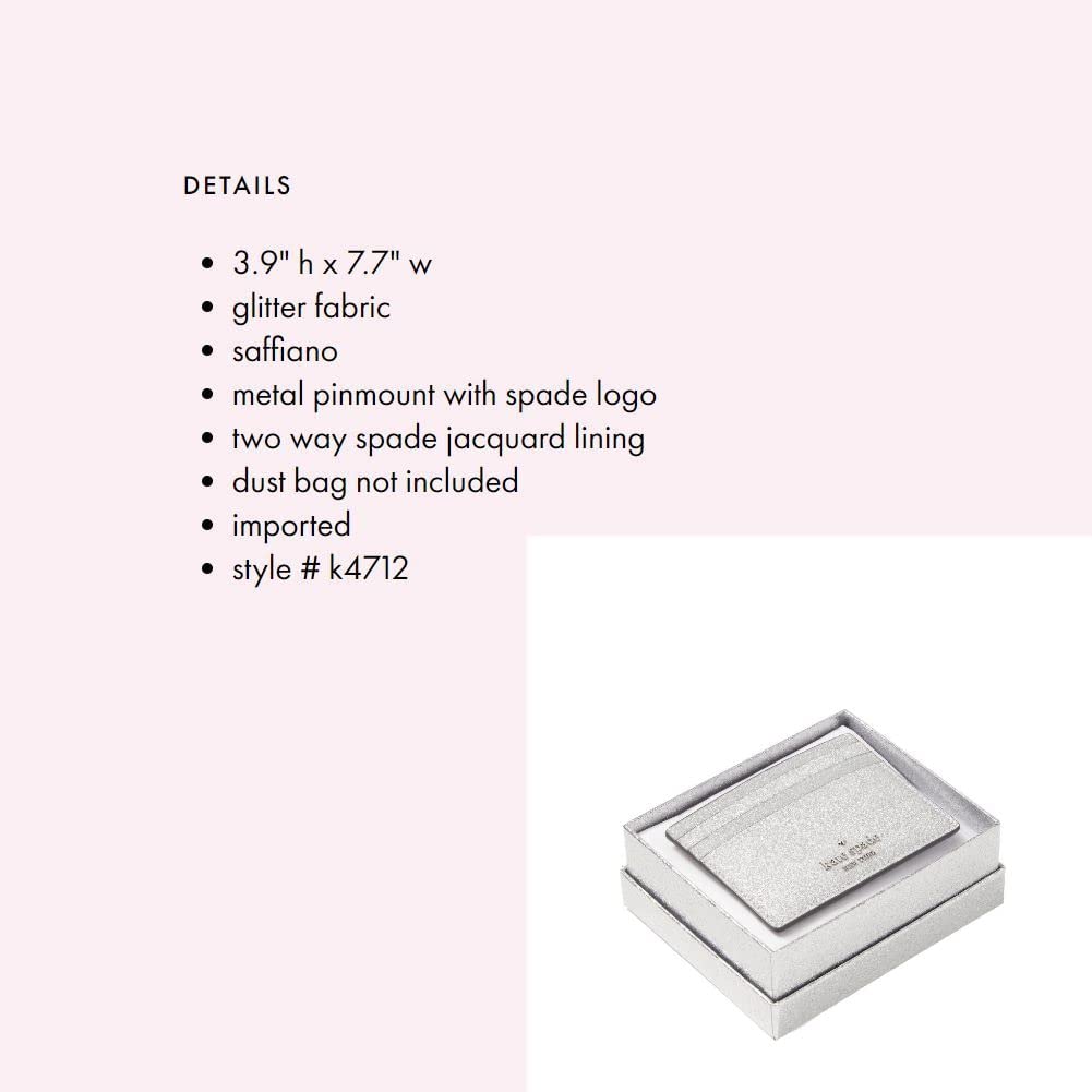 Kate Spade New York womens wallets Shimmy Glitter Boxed Small Cardholder (Lunar Light Silver)