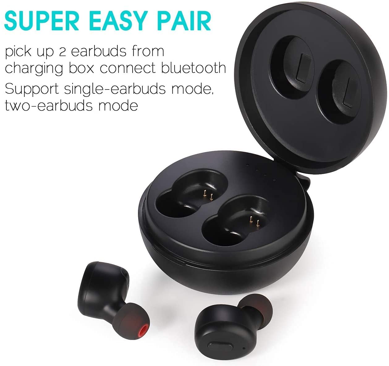 Beacon Pet Professional IP68 Waterproof Earbuds for Swimming Bathing, True Wireless Bluetooth 5.0 Earbuds, in-Ear Stereo Bluetooth Headphones, Wireless Earphones with Charging Case, 20 Hours Playtime
