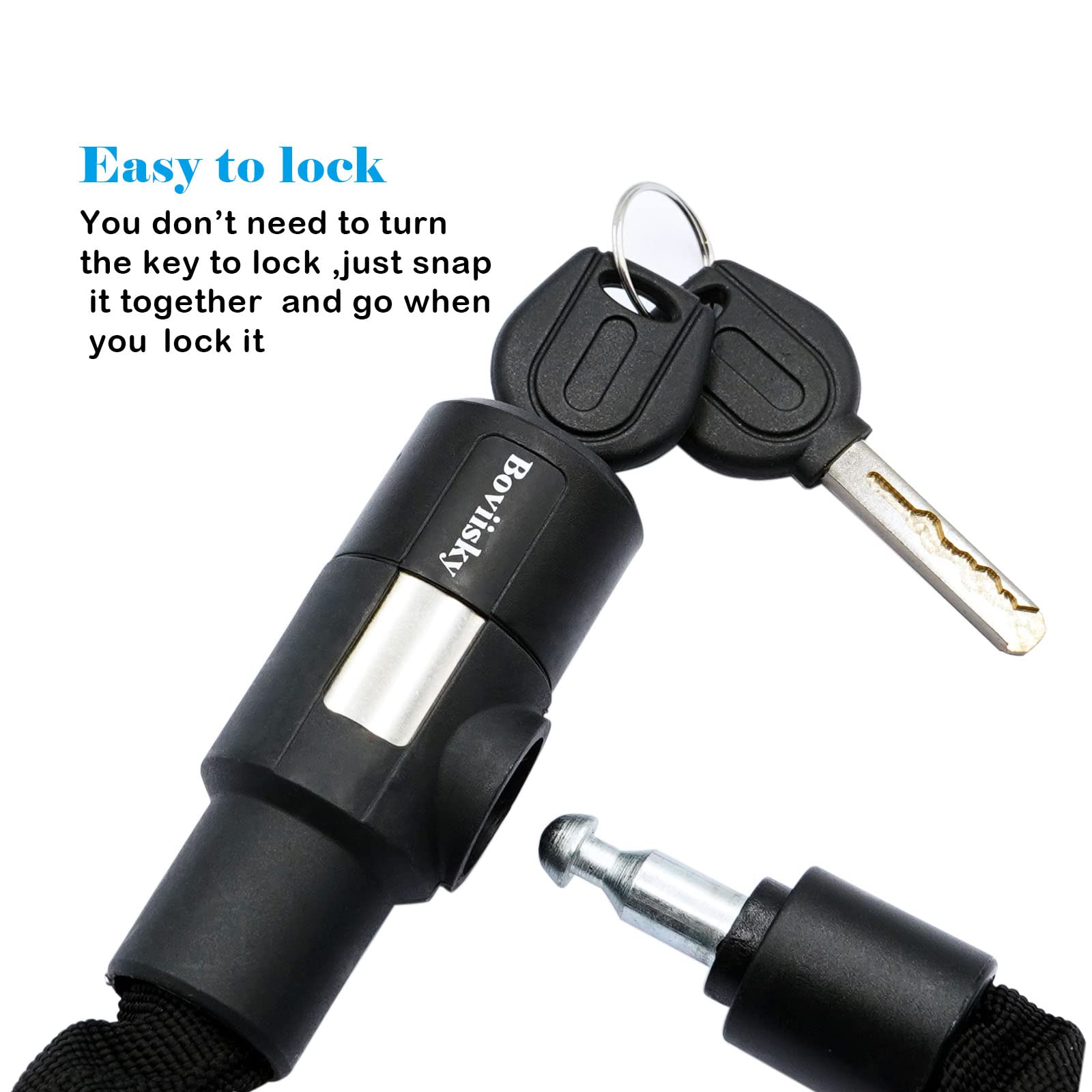 Boviisky Bike Chain Lock with Key,3 Feet X 6mm Thick Heavy Duty Bicycle Chain Lock.…