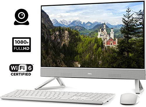 Dell Inspiron 5410 All-in-One Desktop, 23.8'' FHD IPS Touchscreen, 12th Gen Intel Core i5-1235U, 12GB RAM, 256GB SSD + 1TB HDD, HDMI, RJ-45, 1080p, Wireless KB&Mouse, Wi-Fi 6, Windows 11 Home, White