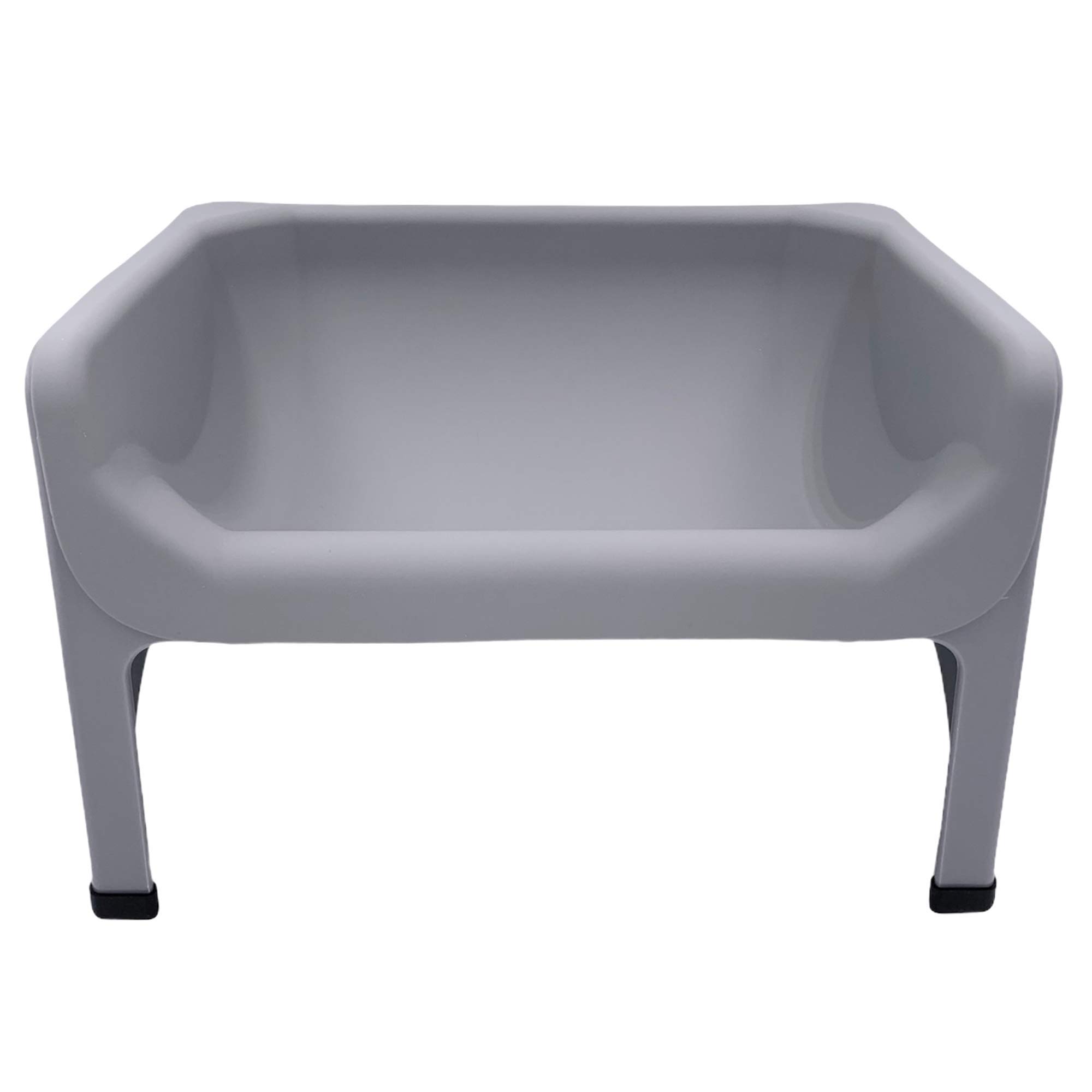 Fluff Through Elevated Dog Bowl for Large Dogs Food – Dog Feeding Station with Vet Approved & Non-Toxic Silicone Bowl Insert - Raised Dog Bowl for Large Dogs for Healthy Posture & Digestion (Gray)