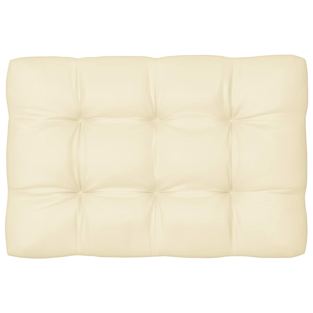 vidaXL Garden Pallet Sofa Cushions 7 pcs Set - Durable Outdoor Seat and Back Cushions with Wear-Resistant Fabric Upholstery - Cream Color