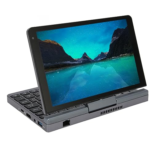 BROLEO 8 Inch Laptop, 100‑240V Mini Laptop Computer LPDDR5 12GB RAM 1.9MP Fullfeatured Portable Camera 180 Degree Flip Touch Screen with Stylus (12GB+256GB US Plug)