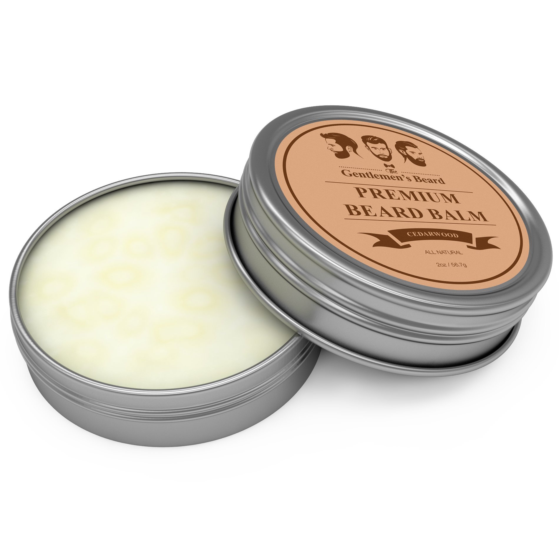 The Gentlemen's Beard Premium Cedarwood Beard Balm - Leave-in Conditioner & Softener - All Natural - Styles, Strengthens, Thickens & Softens Promoting Healthier Beard & Mustache Growth