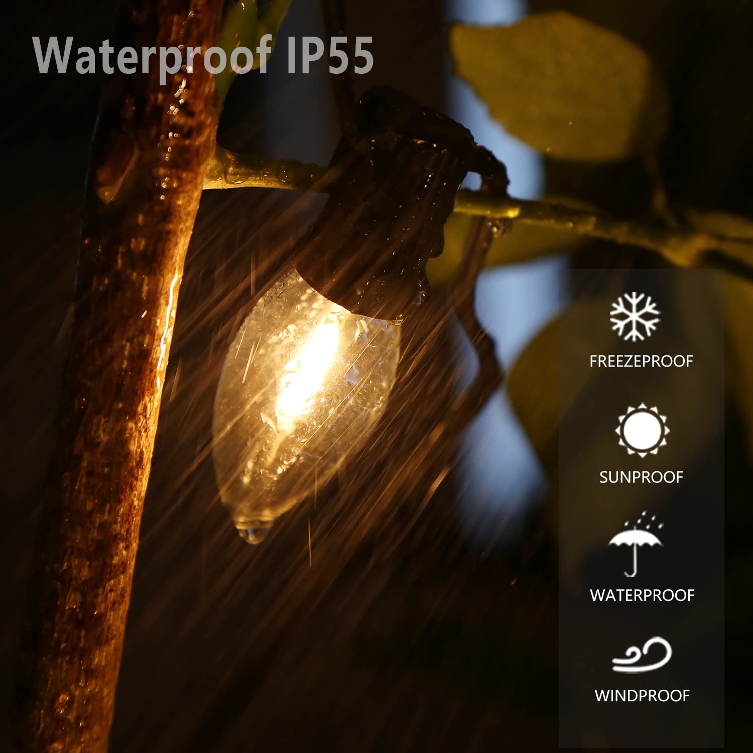 Austin Coast 25PACK LED Night Light Bulbs, C7 Candelabra LED Light Bulbs, E12 Chandelier Base, 0.6W Equivalent to 7W, Warm White 2200K,50LM Dimmable,Shatterproof & Waterproof Clear Plastic