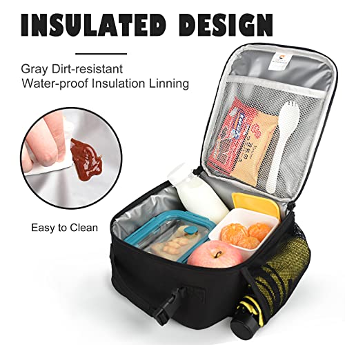 CaCTOUR Lunch Box Kids,Premium Insulated Lunch Bag for Girls Boys,Soft Bag Mini Cooler Back to School Thermal Reusable Lunch Bag for Work School Picnic (Black)
