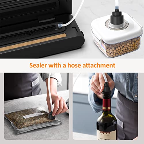 Vacuum Sealer Machine Food Saver Vacuum Sealer Machine with Cutter and 28 Bags, Automatic Air Sealing System for Food Fresh, Dry & Moist Modes, Compact & Magnetic Design for Seal a Meal