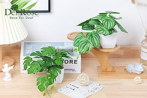 Der Rose 2 Packs Fake Plants Small Artificial Plants for Home Bathroom Office Desk Accessories Living Room Decor Indoor