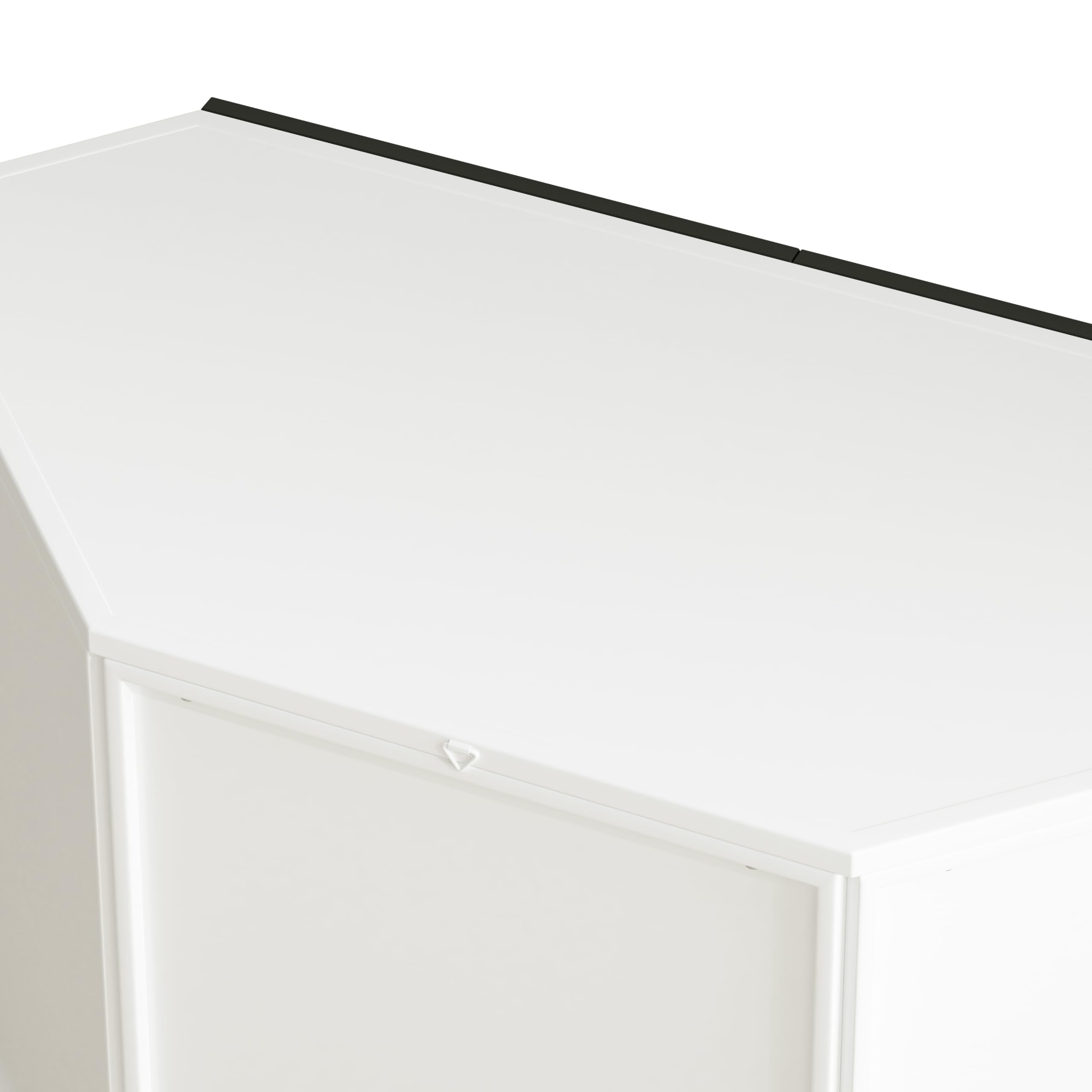 CuisinSmart Corner Cabinet 37.40 inch Corner Table Sideboard Cabinet with 2 Doors and 2-Tier Shelves Free-Standing Metal Frame Storage Shelf Organizer for Living Room Kitchen Bedroom Bathroom White