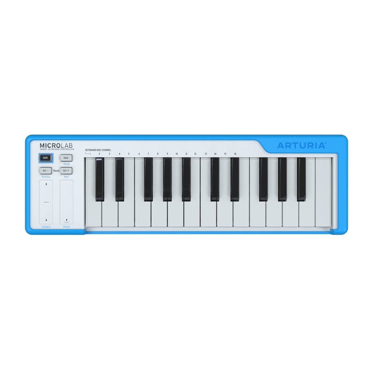 Arturia MicroLab 25-Key USB MIDI Keyboard Controller (Blue) with Knox 4-Port USB 3.0 Hub Bundle (2 Items)