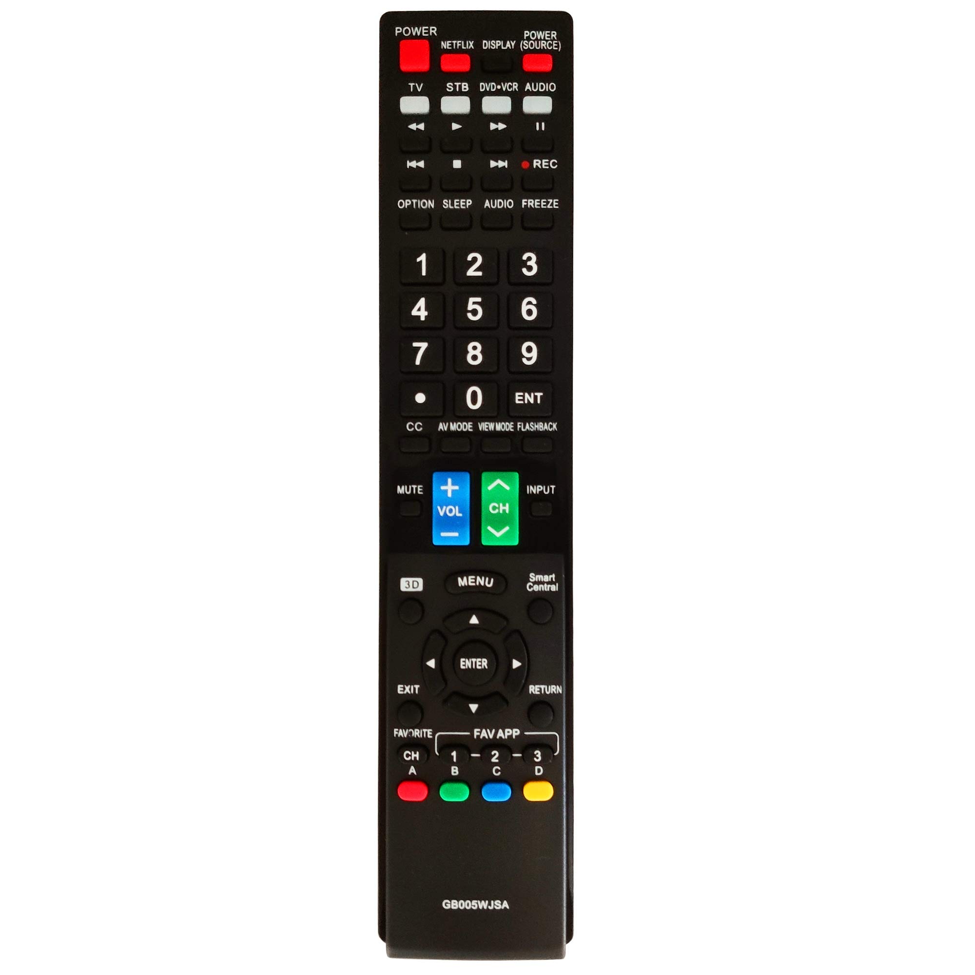 INTECHING GB005WJSA TV Remote Control for Sharp Aquos LC-60C7450U, 60C8470U, 60LE655U, 60LE657U, 60LE745U, 60LE755U, 60LE757U, 60LE845U, 60LE847U, 60LE857U, 70C7450U