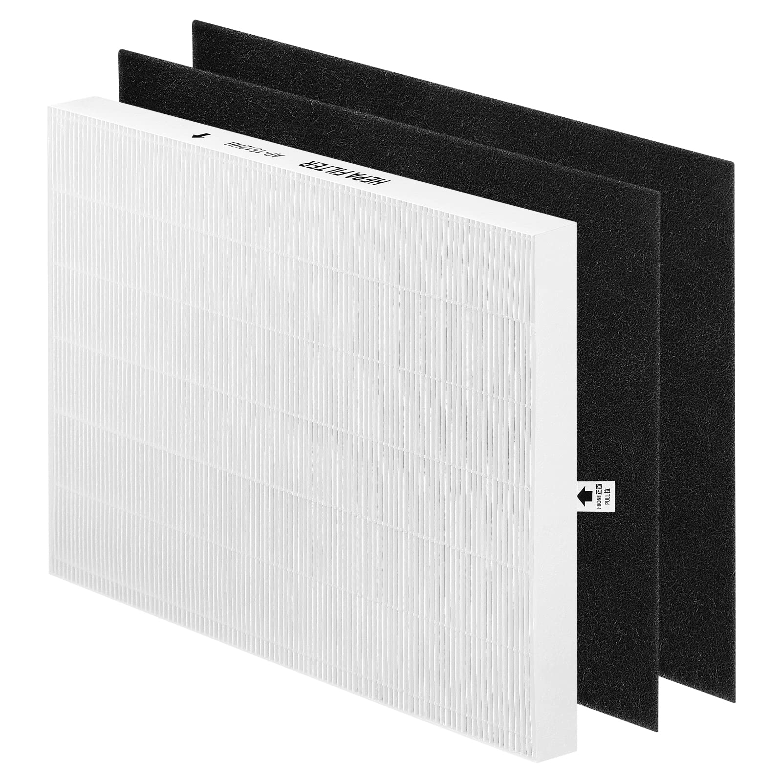 KEEPOW Hepa Filter Replacement Compatible with Coway Air Purifiers, AP-1512HH Filter Replacement Compatible with Coway Airmega AP-1512HH, Part 3304899, 1 Hepa Filters and 2 Carbon Filters (3 Pack)