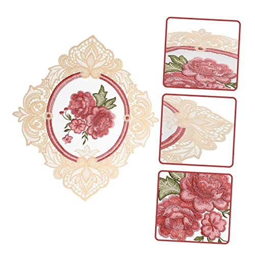 DOITOOL Table Mat Jute Placemat Adorno para Mesa De White Cotton Tablecloth Farmhouse Coasters Heat Proof Placemat Cotton Placemats Retro Lace Coaster Lace Place Mat Decor Mug 4pcs