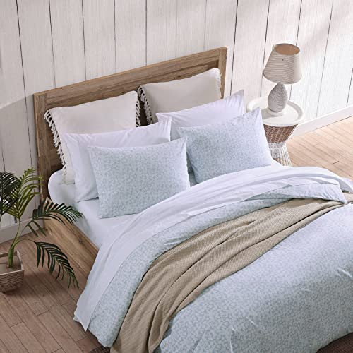 Tommy Bahama- Queen Duvet Cover Set, Reversible Cotton Bedding Set with Matching Shams, Coastal Home Décor (Koya Bay Blue, Queen)