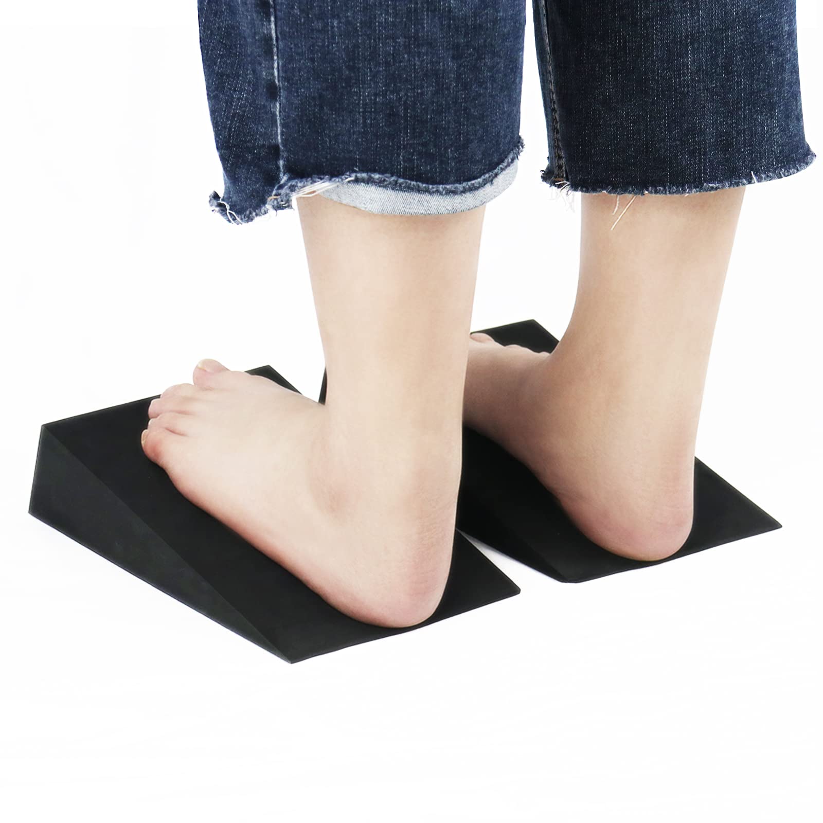 Annisport Yoga Foam Wedges, 2 Pack Slant Board Calf Stretching Squat Wedge Block Physical Therapy Wedges Heel Wedge for Squats-9x6x2 inches, Black
