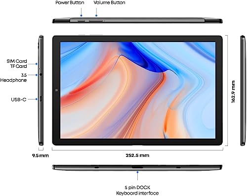 CHUWI Tablet, Hipad X Phone Call Tablet 6GB RAM 128GB Android 11.0 Unlocked Phablet, 4G LTE Wi-Fi T618 Octa Core Dual Band WiFi Bluetooth 5.0, IPS 2K screenwith 10.1 inch Tablet with Keyboard