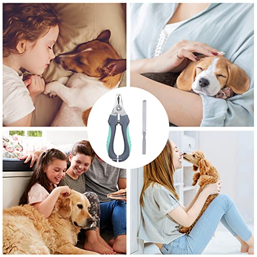 Bretheil Dog Nail Clippers Trimmer Set, Quick Safety Guard to Avoid Over-Cutting, Stainless Steel Razor Sharp Blades, Sturdy Non-Slip Handles, Storage Case and Nail File, Professional Pet Grooming