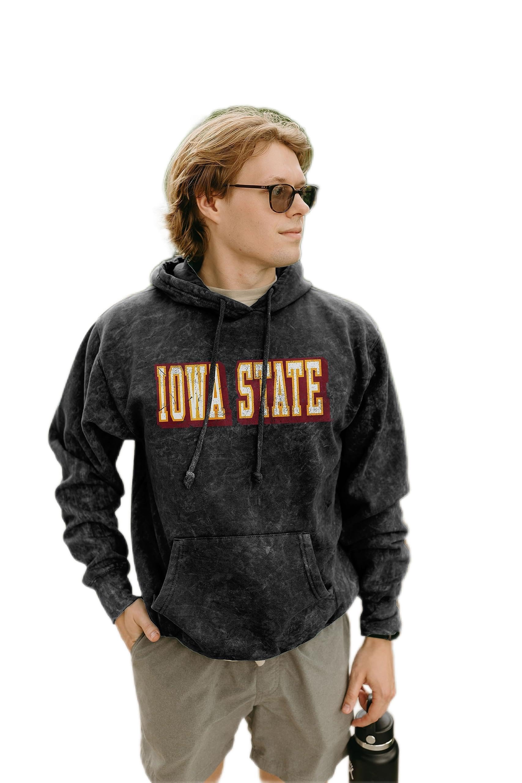 Blue 84 Standard NCAA Officially Licensed Mineral Wash Hooded Sweatshirt Prominent Vintage, Team Color