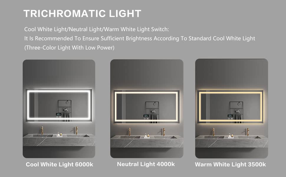 BHBL Lighted Bathroom Mirror 24 x 32 Inch Led Mirror for Bathroom,Bathroom Mirrors Wall Mounted with Anti-Fog,Dimmable,Vertical & Horizontal (CK010-2432-TS) Lighted Makeup Mirror