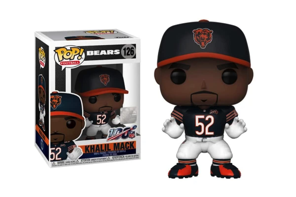 Pop NFL: Khalil Mack Chicago Pop # 126 Vinyl Figure (Bundled with Compatible EcoTEK Pop Protector)