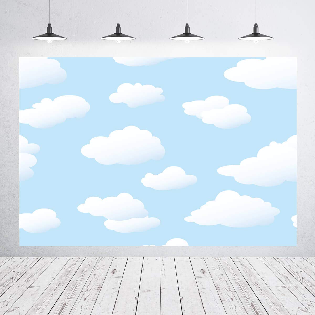 Blue Sky White Cloud Backdrop Birthday Party Backdrops Kids Photography Background Shooting Studio Props 7x5ft