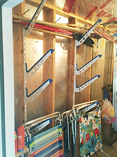 StoreYourBoard Beach Chair and Umbrella Wall Storage Rack, Metal Adjustable 4 Level Beach Gear Hanger, Garage and Home Organizer