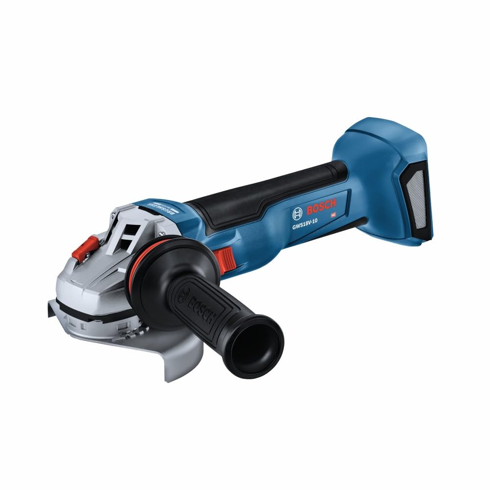 BOSCH GWS18V-10N 18V Brushless 4-1/2 ā 5 In. Angle Grinder with Slide Switch (Bare Tool), Black