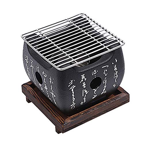Barbecue Grill Mini Table-top Charcoal Grill Portable Japanese BBQ Grill Charcoal Stove with Wire Mesh Grill and Base Barbecue Grill Racks (Size : 15cmx15cm) ()