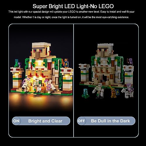 BrickBling Light Kit for Lego The Iron Golem Fortress Building Toy Set, Creative Lighting Compatible with Lego 21250 (Lights Only, No Bricks)