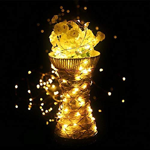 ALED LIGHT Solar String Lights Outdoor, 2 Pack 30M/98.2ft 300 LED Copper Wire Light Waterproof Luminous LED String Lighting Chain 8 Modes Warm White Starry Fairy Lights for Garden Home Decoration