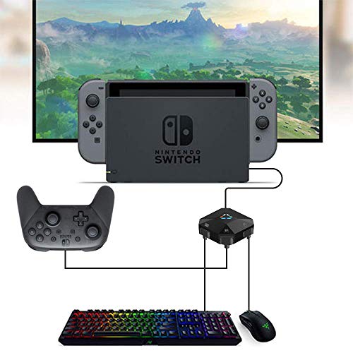 Keyboard and Mouse Converter for Nintendo Switch, Wired Keyboard and Mouse Adapter for PS4 PS3 Xbox ONE/360 Console Series Converter, Custom Mapping, 8 Keys Storage, Reset Button, FPS, TPS, RPG Games