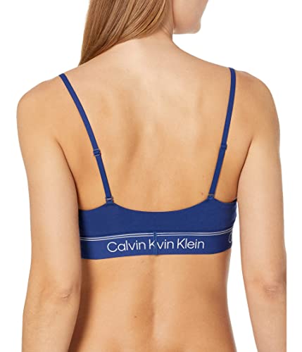 Calvin Klein Women's Athletic Lightly Lined Triangle Bralette, Blue Bepths
