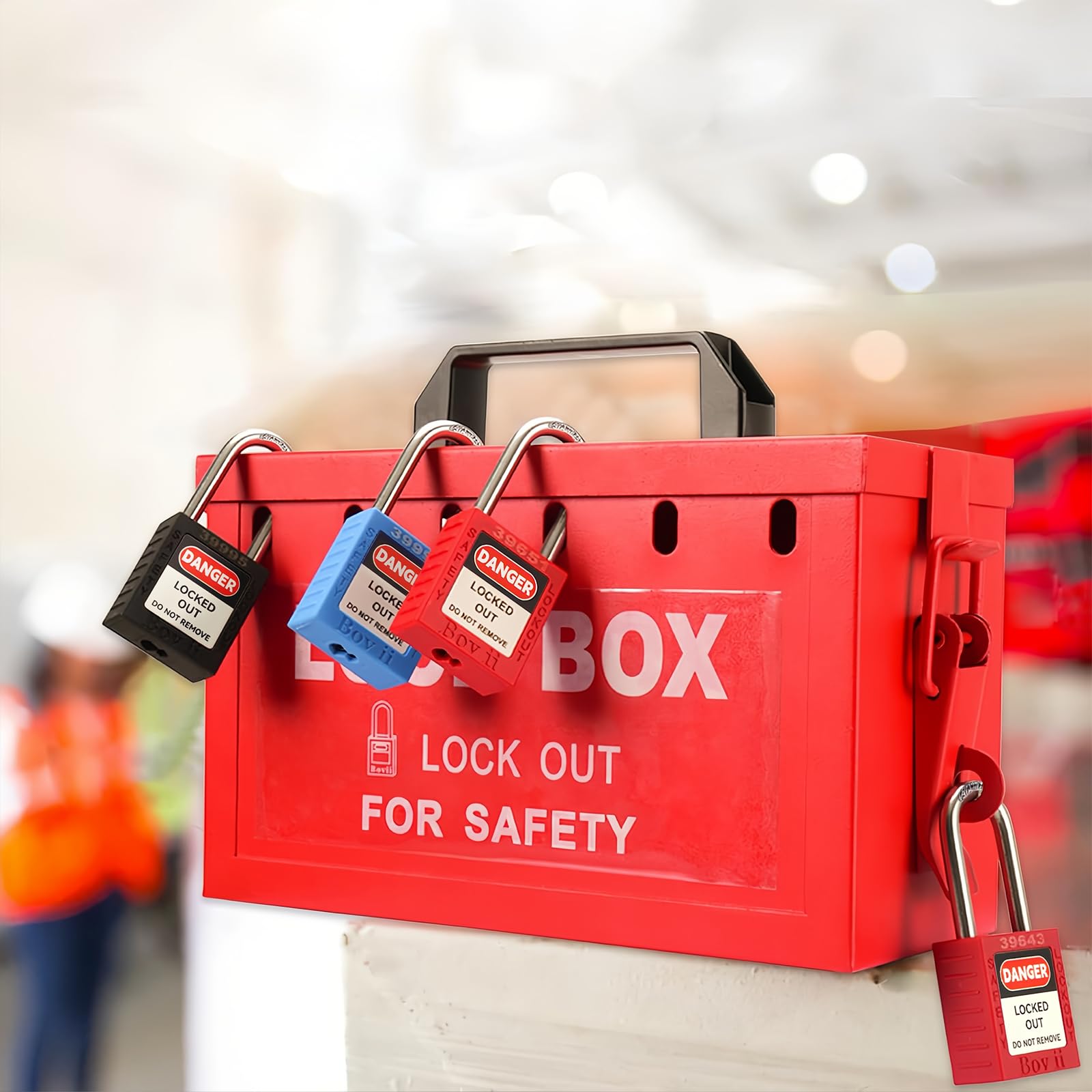 Boviisky 1 Red Lockout Tagout Locks Set, Loto Locks Keyed Different, 2 Keys Per Lock, OSHA Compliant Lockout Locks