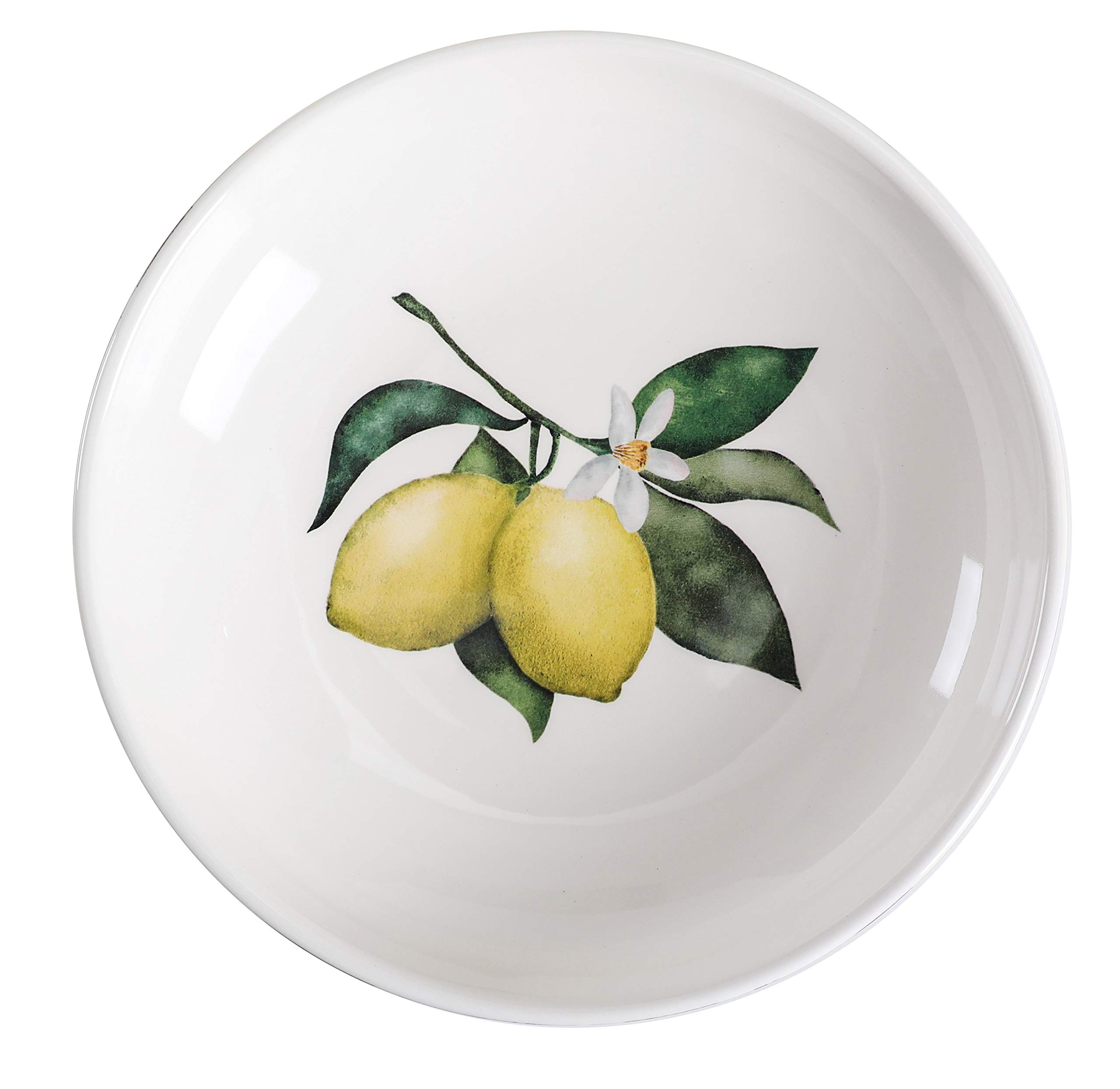 Bico Lemon Dreams Ceramic Pasta Bowl, Set of 5(1 unit 214oz, 4 units 35oz), for Pasta, Salad, Microwave & Dishwasher Safe