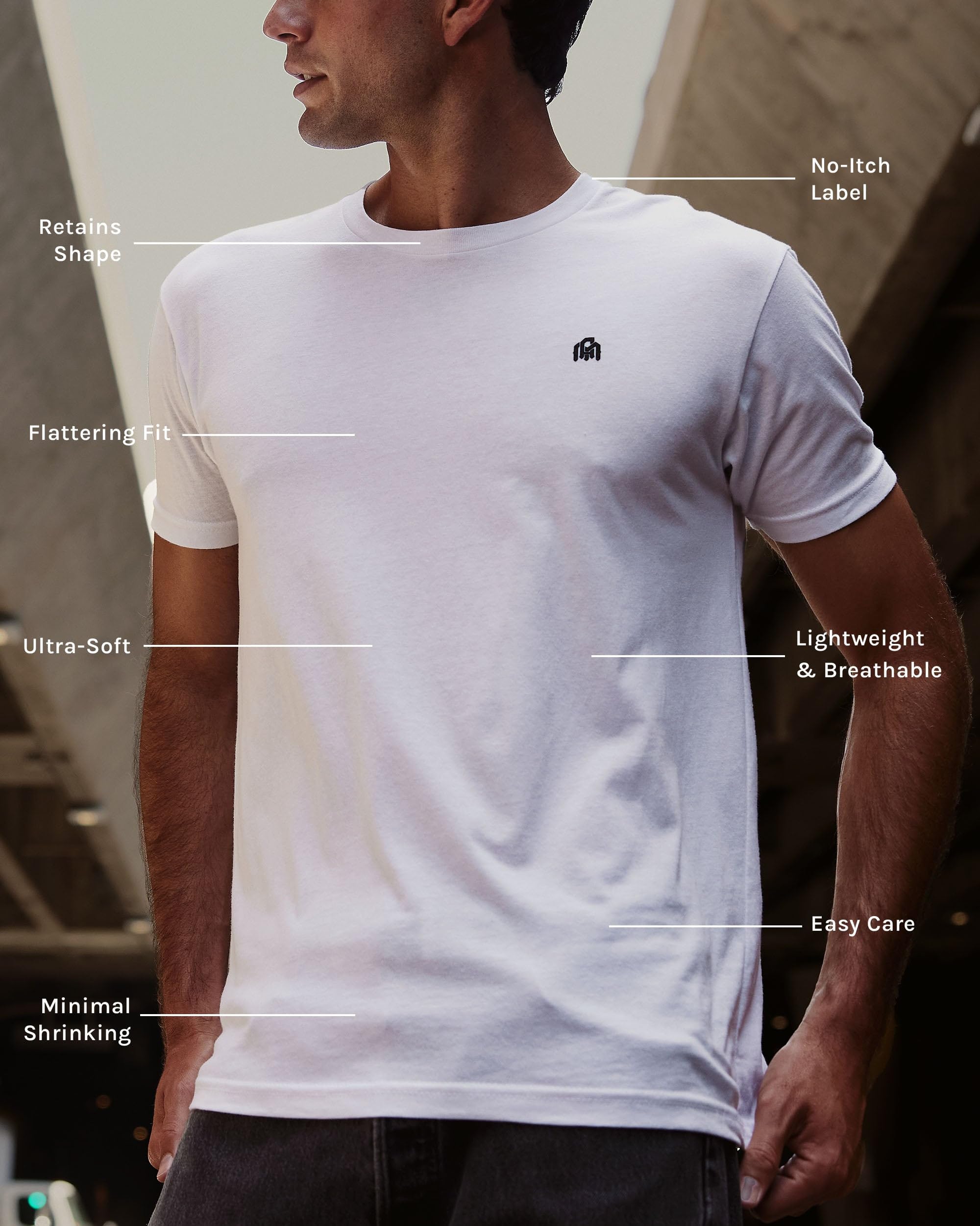 INTO THE AM Men's Fitted Crew Neck Logo Basic Tees - Modern Fit Fresh Classic Short Sleeve T-Shirts for Men (Olive Green, Large)