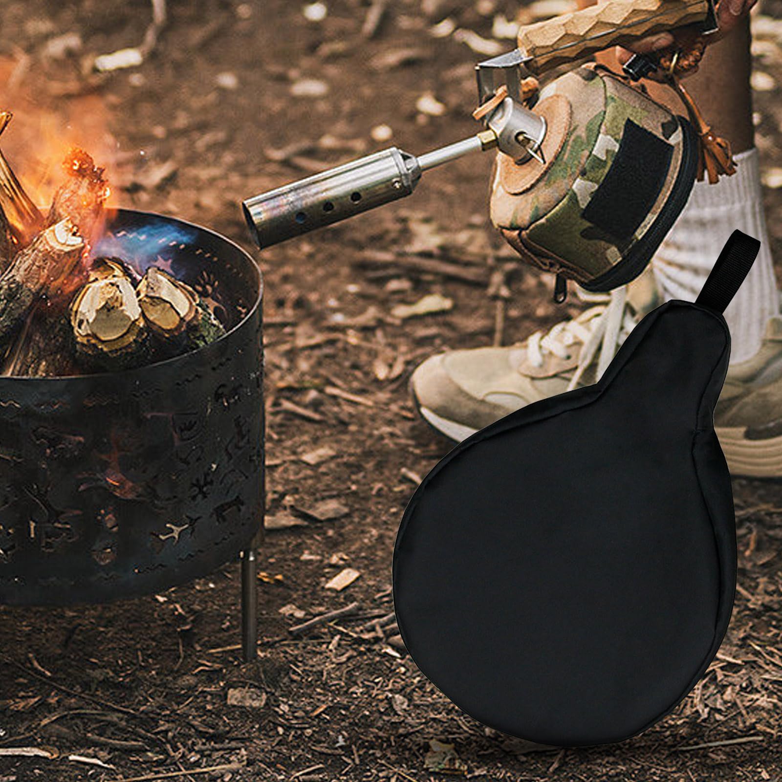 UOIENRT 2-pack Cast Iron Camping Skillet, Storage Bag for 8/10/12In Skillets, Water Resistant Frying Pan Bag with Hanging Loop for Camping Outdoors
