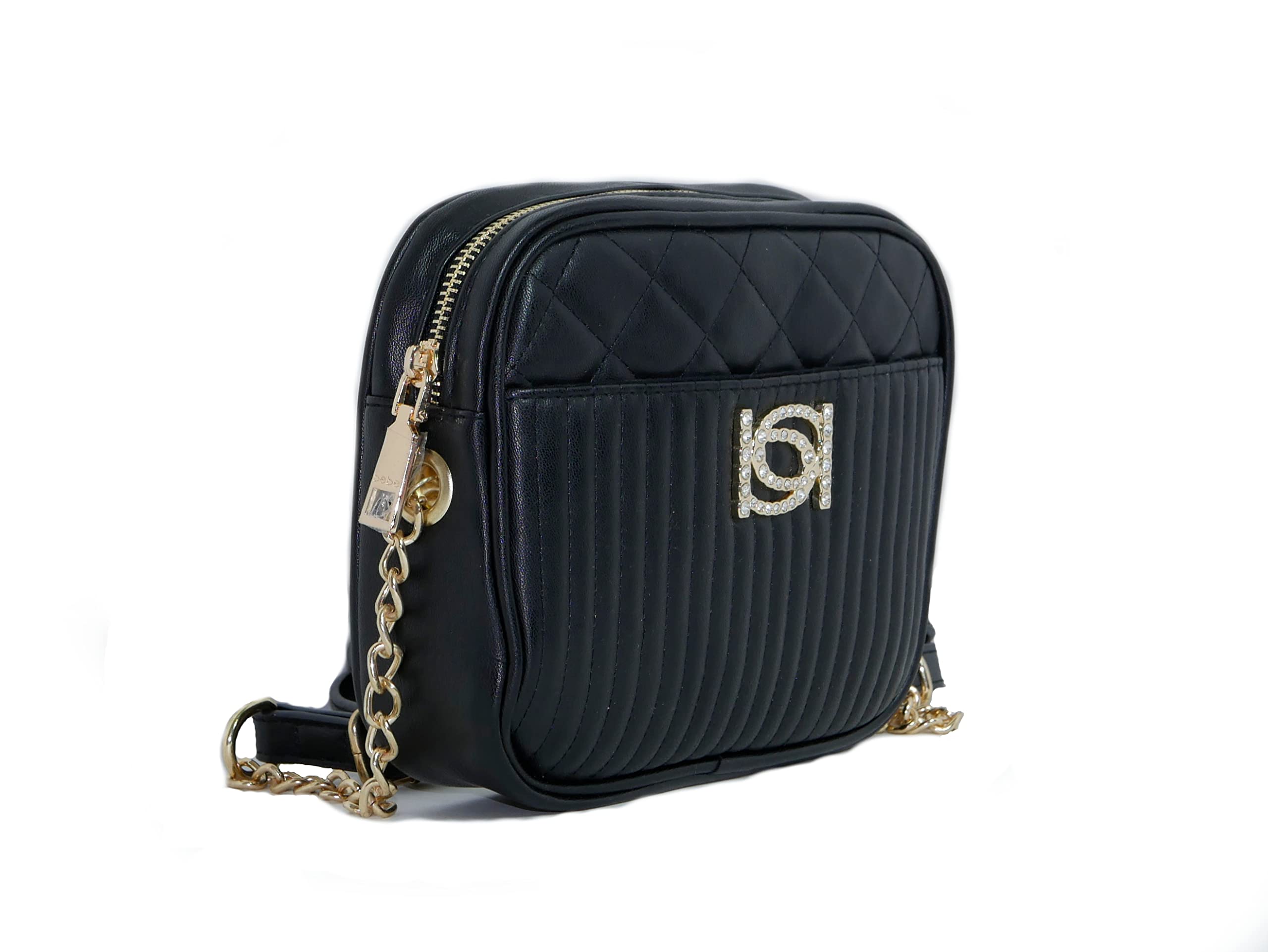 bebe Hazel Rhinestone HW Crossbody Black