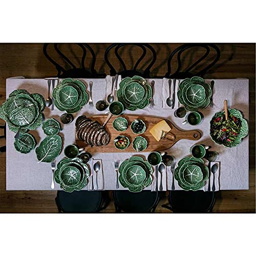 Bordallo Pinheiro Green Cabbage Earthenware Round Cheese Tray