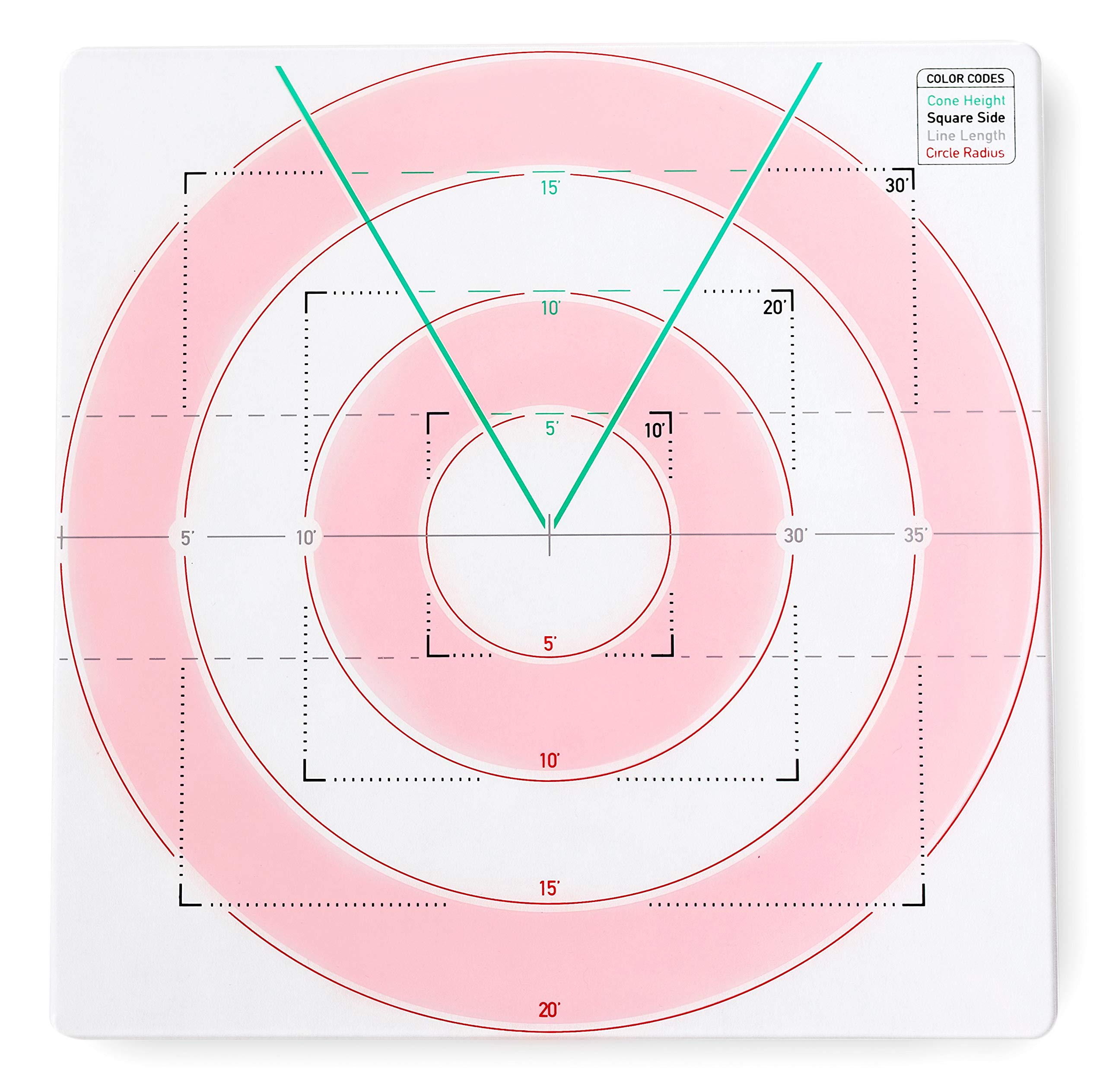 Hexers Spell Effects Damage AOE Template, Compatible with Dungeons and Dragons D&D DND Pathfinder RPG, templates for Line Cone Square or Circle Spells, converts inches to in Game feet
