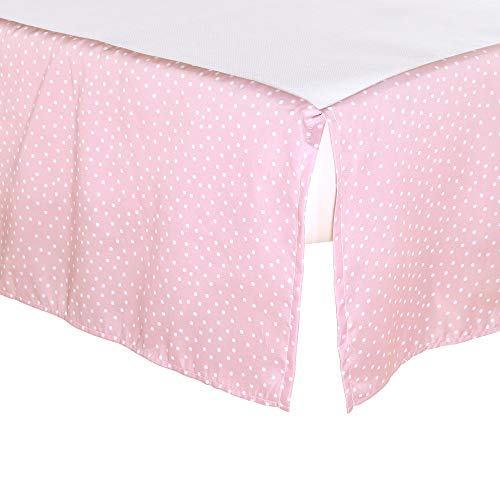 The Peanutshell Hearts Crib Bedding Set for Baby Girls | 3 Piece Pink & White Nursery Set | Baby Quilt, Crib Sheet, and Dust Ruffle