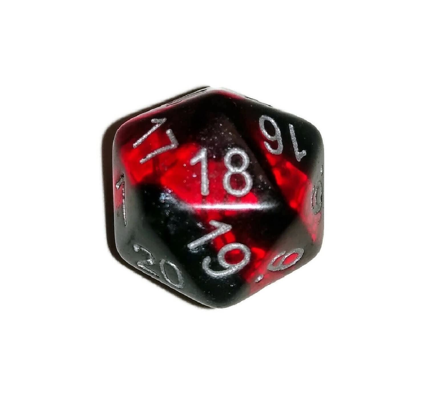 Marbled Black with a Ruby Red Translucent Vein Set of 10 Dice for Role-Playing Games (Includes a d20 Initiative Advantage Die and Two Special d6 Max Damage Dice) RPG