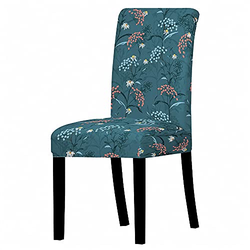 Digital Printed Chair Cover Elastic Dining Chair Cover Elastic Office Chair Cover Dirtproof Removable Protective Cover AS1 4PCS